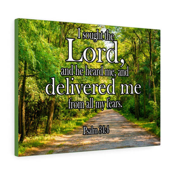 Express Your Love Gifts | Art | Scripture Sign Lord Delivered Me Psalm 344 Bible Verse Canvas ...